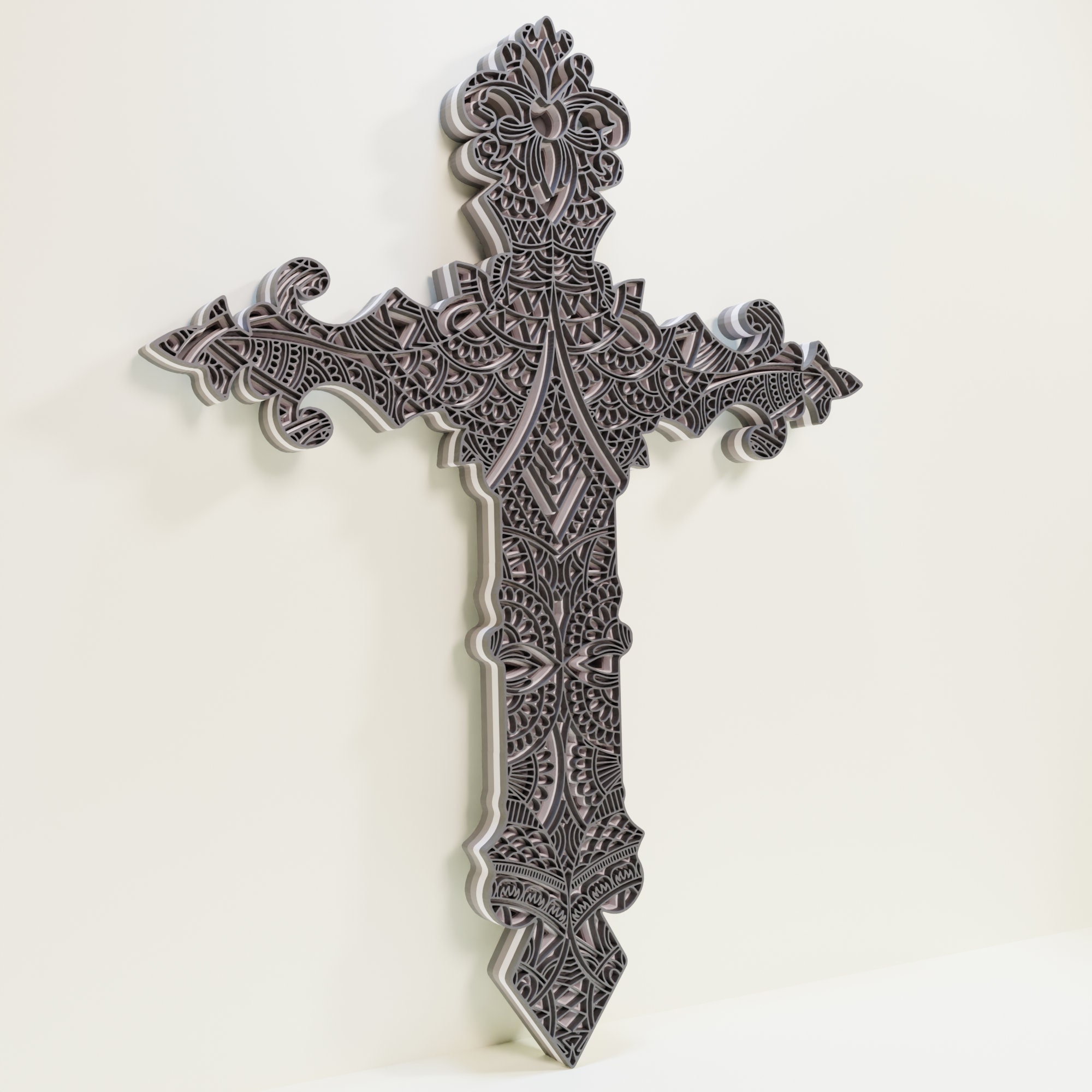 Cross - 2 Multilayer SVG/ Cross - 2 Cut File/ 3D Layer/ Plywood Cutting ...