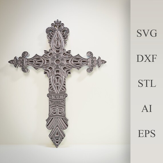 Cross 3 Multilayer SVG/ Cross 3 Cut File/ 3D Layer/ | Etsy