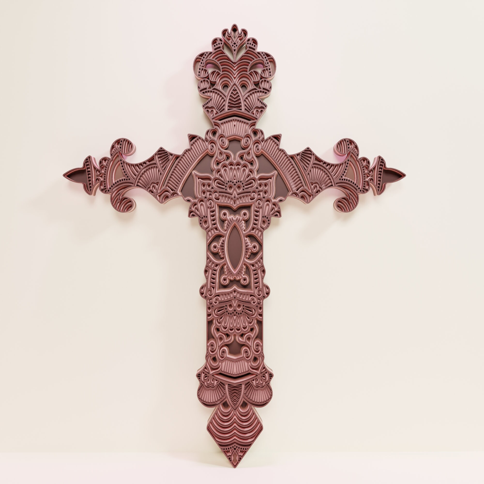 Cross - 4 Multilayer SVG/ Cross - 4 Cut File/ 3D Layer/ Plywood Cutting ...