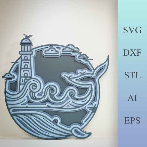 Lighthouse Multilayer SVG/ Lighthouse Cut File/ 3D Layer/ | Etsy