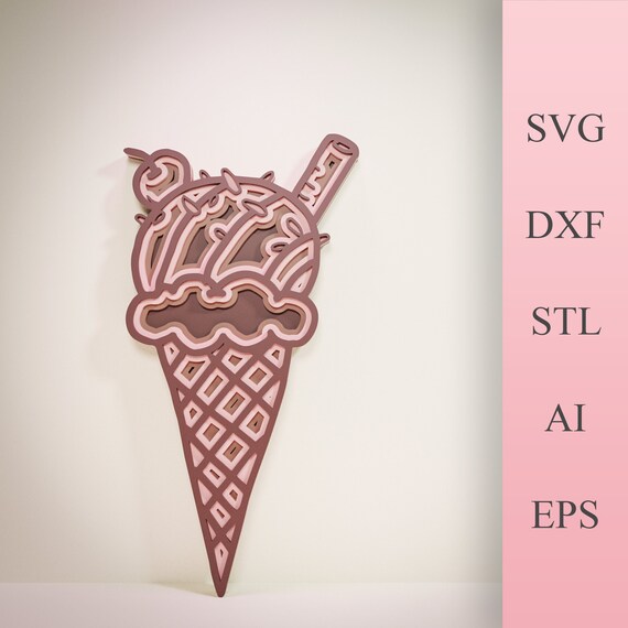 İce Cream Multilayer SVG/ İce Cream Cut File/ 3D Layer/ - Etsy