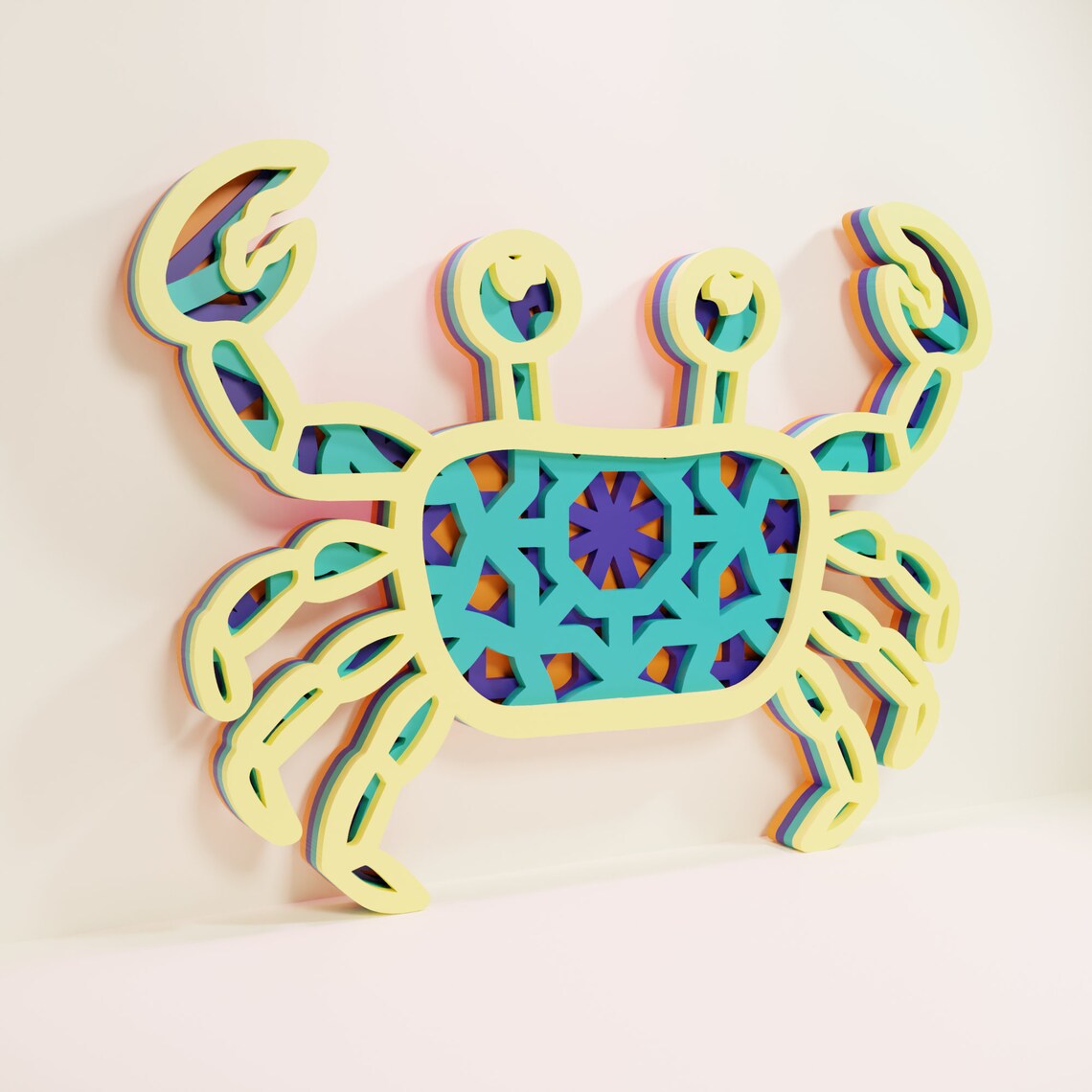 Crab Multilayer SVG/ Crab Cut File/ 3D Layer/ Plywood Cutting/ Paper ...