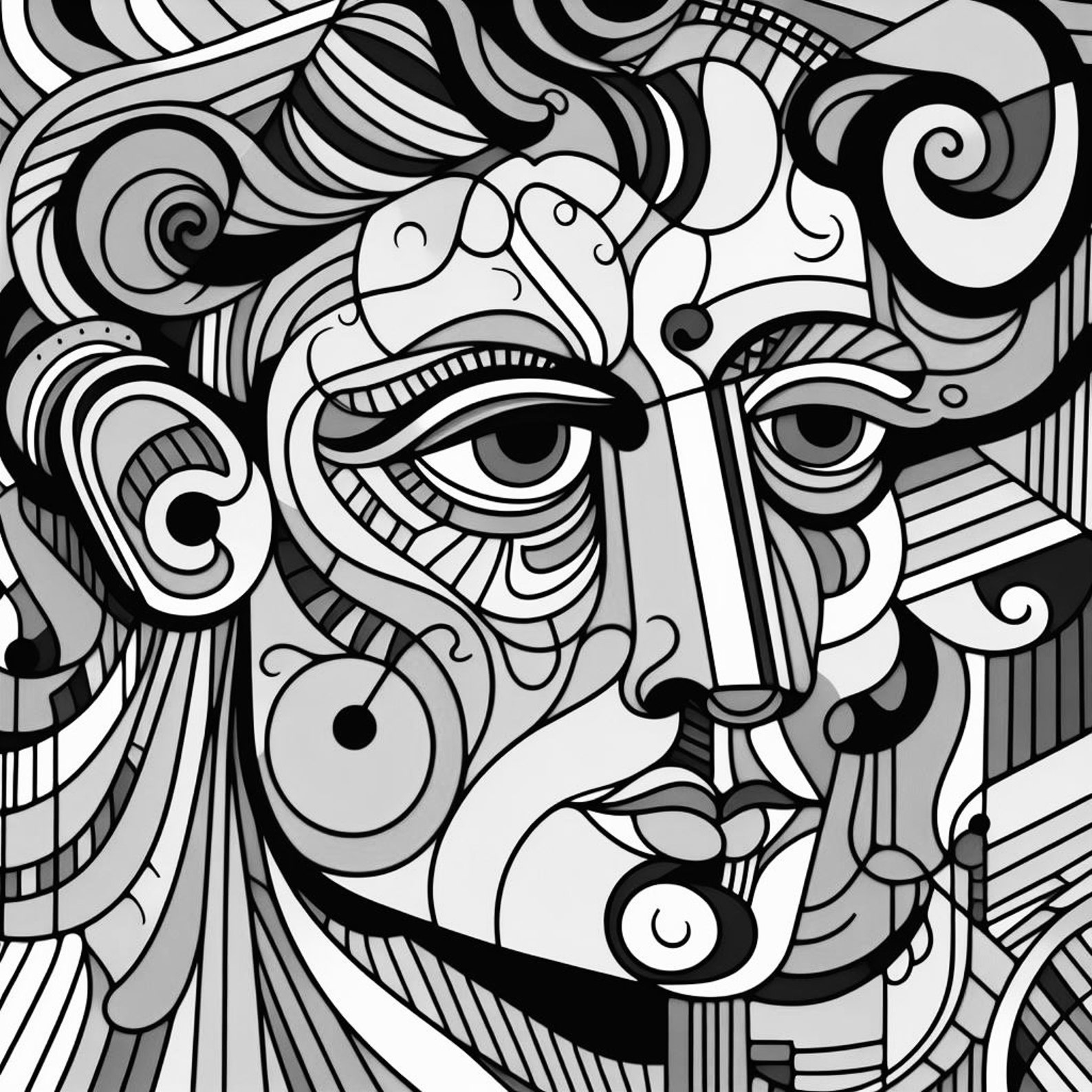 Coloring Portraits, Coloring Portrait for Adults, Coloring Pages for ...