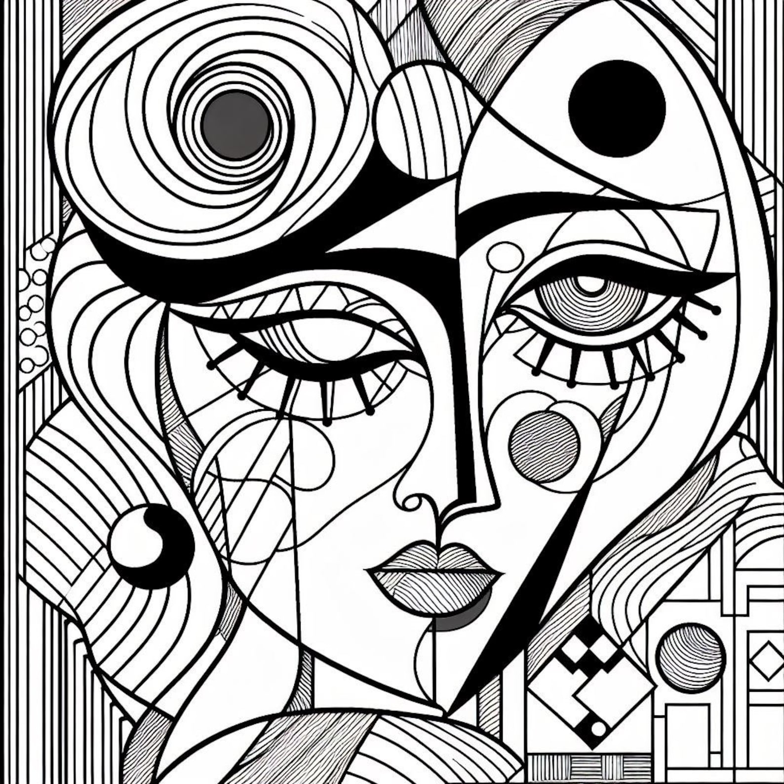 Coloring Portraits, Coloring Portrait for Adults, Coloring Pages for ...