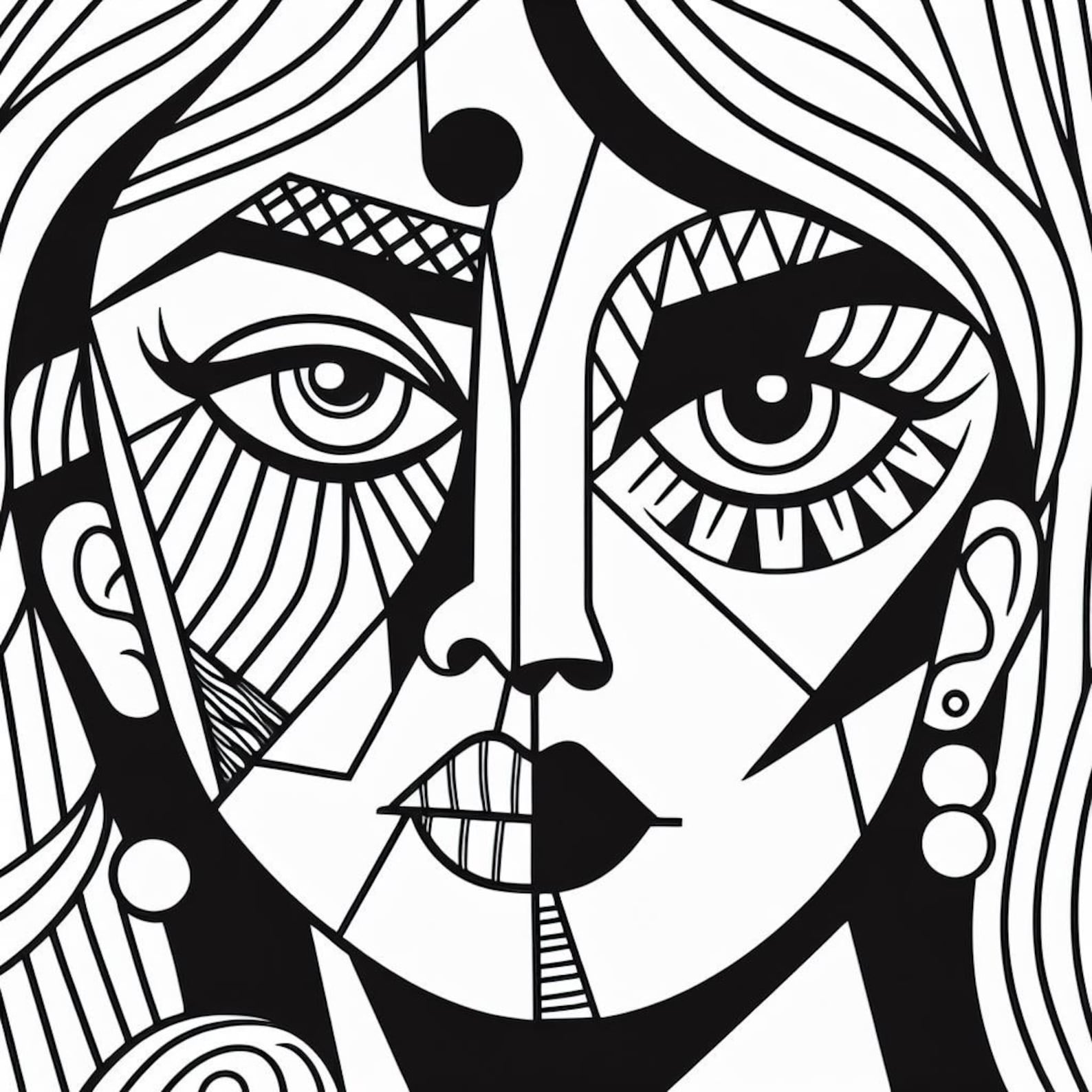 Coloring Portraits, Coloring Portrait for Adults, Coloring Pages for ...