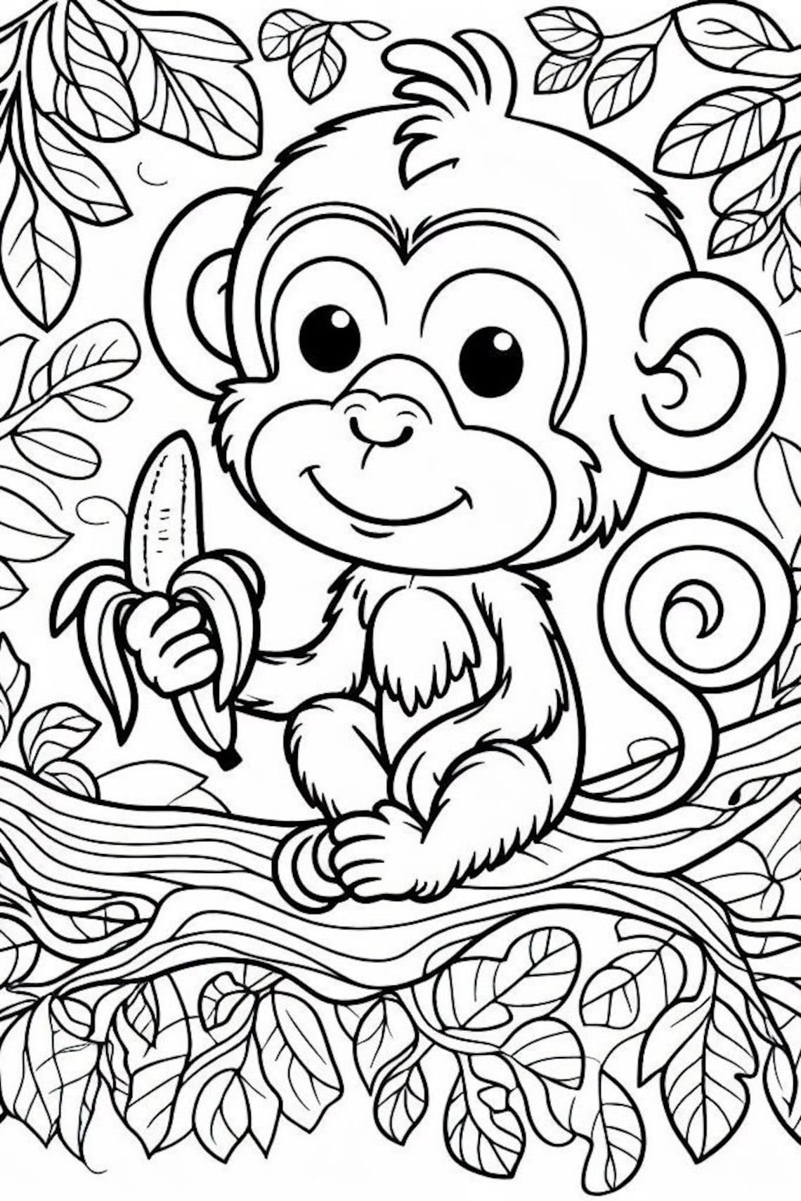 Monkey Coloring Pages, Monkey Coloring Pages for Children, Print ...