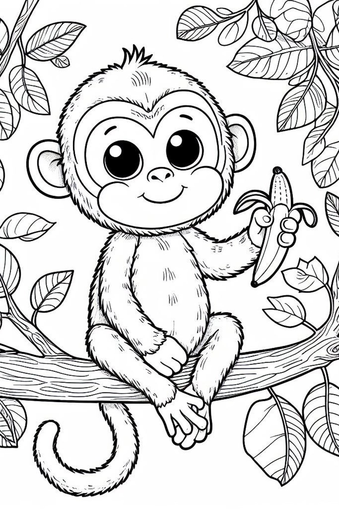 Monkey Coloring Pages, Monkey Coloring Pages for Children, Print ...