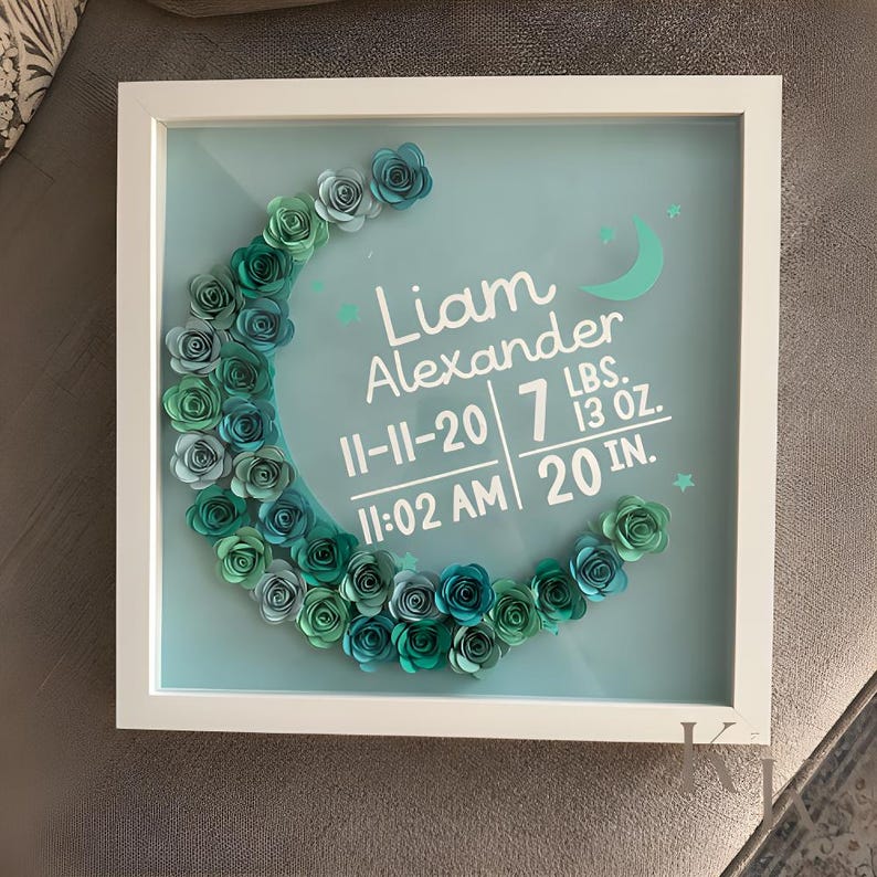 Personalized Baby Moon Stats Shadow Box – Unique Baby Keepsake - Etsy