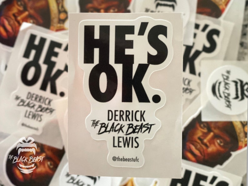 Derrick "the Black Beast" Lewis - He's OK Sticker | MMA Fighter Sticker ...