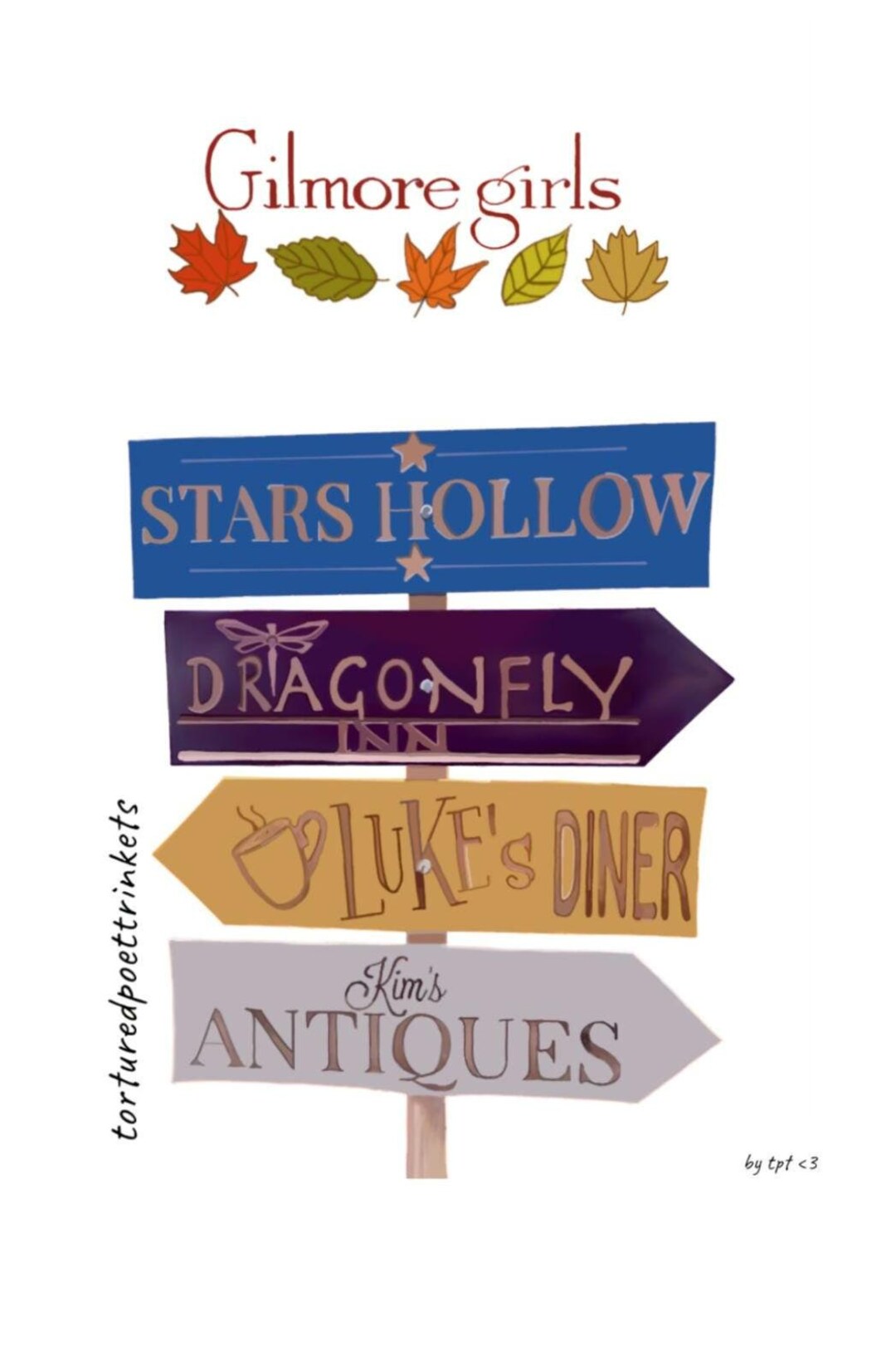 Gilmore Girls Print Posters and Prints Wall Decor Stars Hollow Gilmore ...