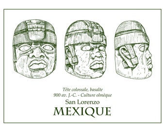 Olmec Poster - Etsy