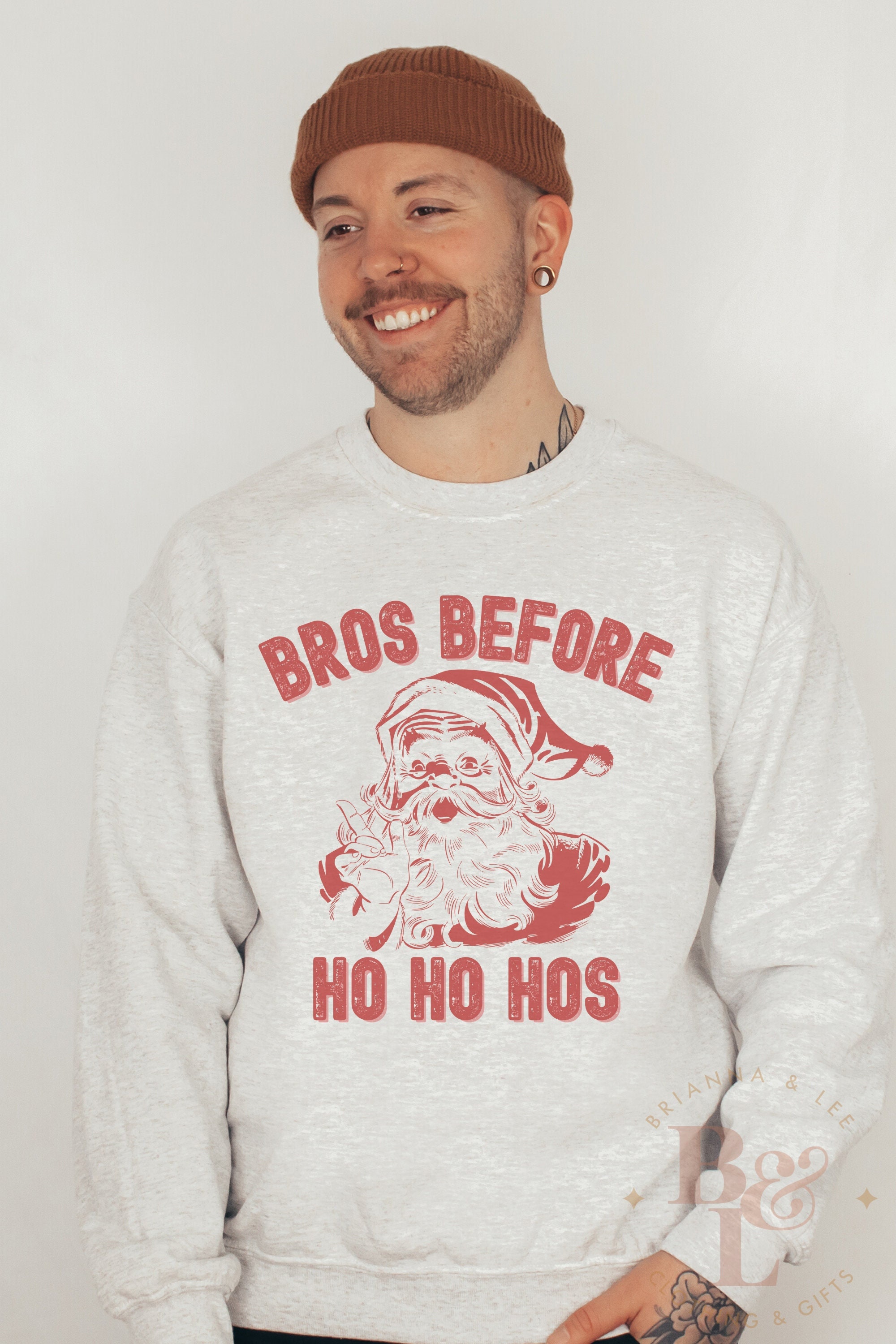 Santa Face Inappropriate Shirt, Christmas Crewneck Trendy Sweatshirt ...