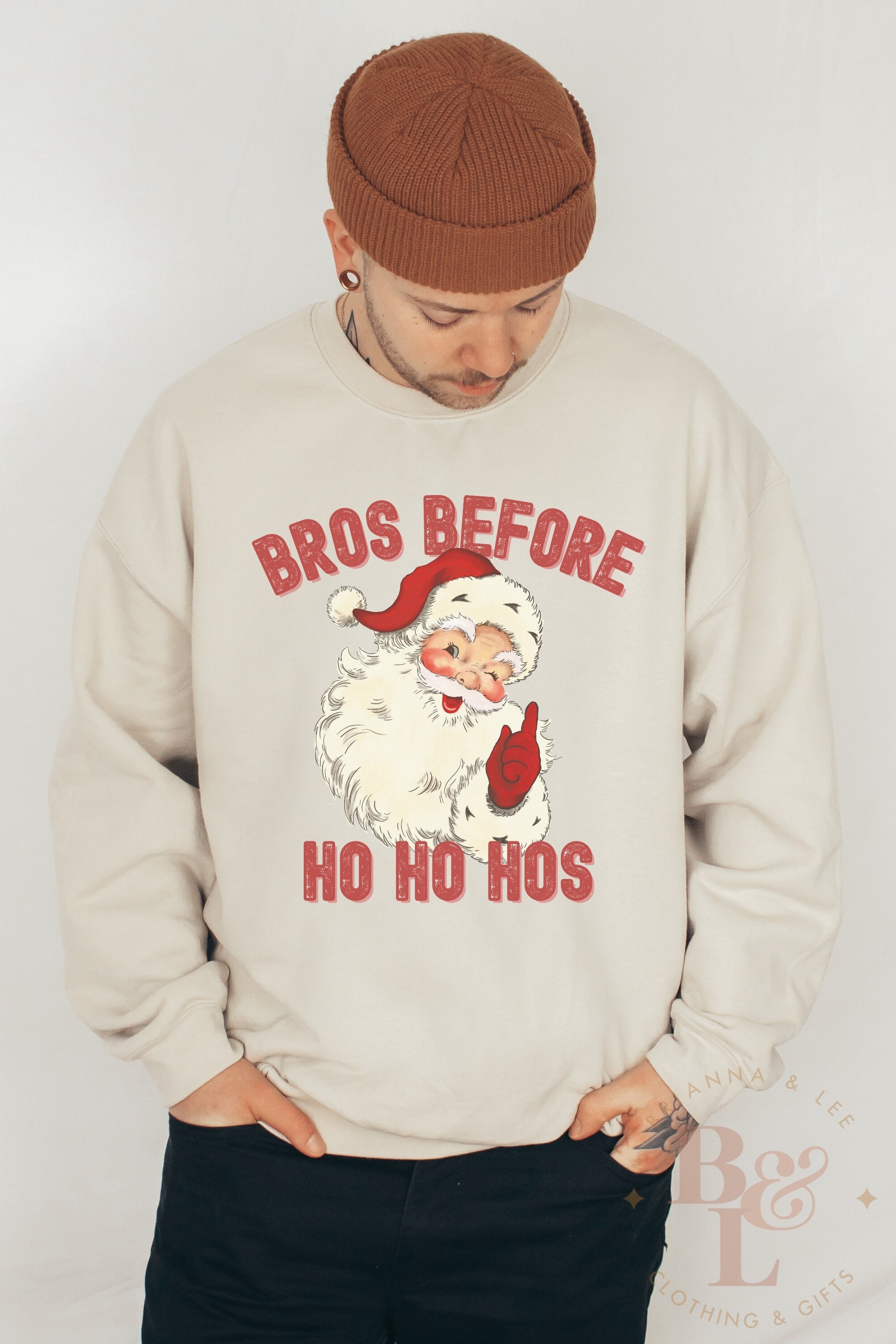 Santa Face Inappropriate Shirt, Christmas Crewneck Trendy Sweatshirt ...