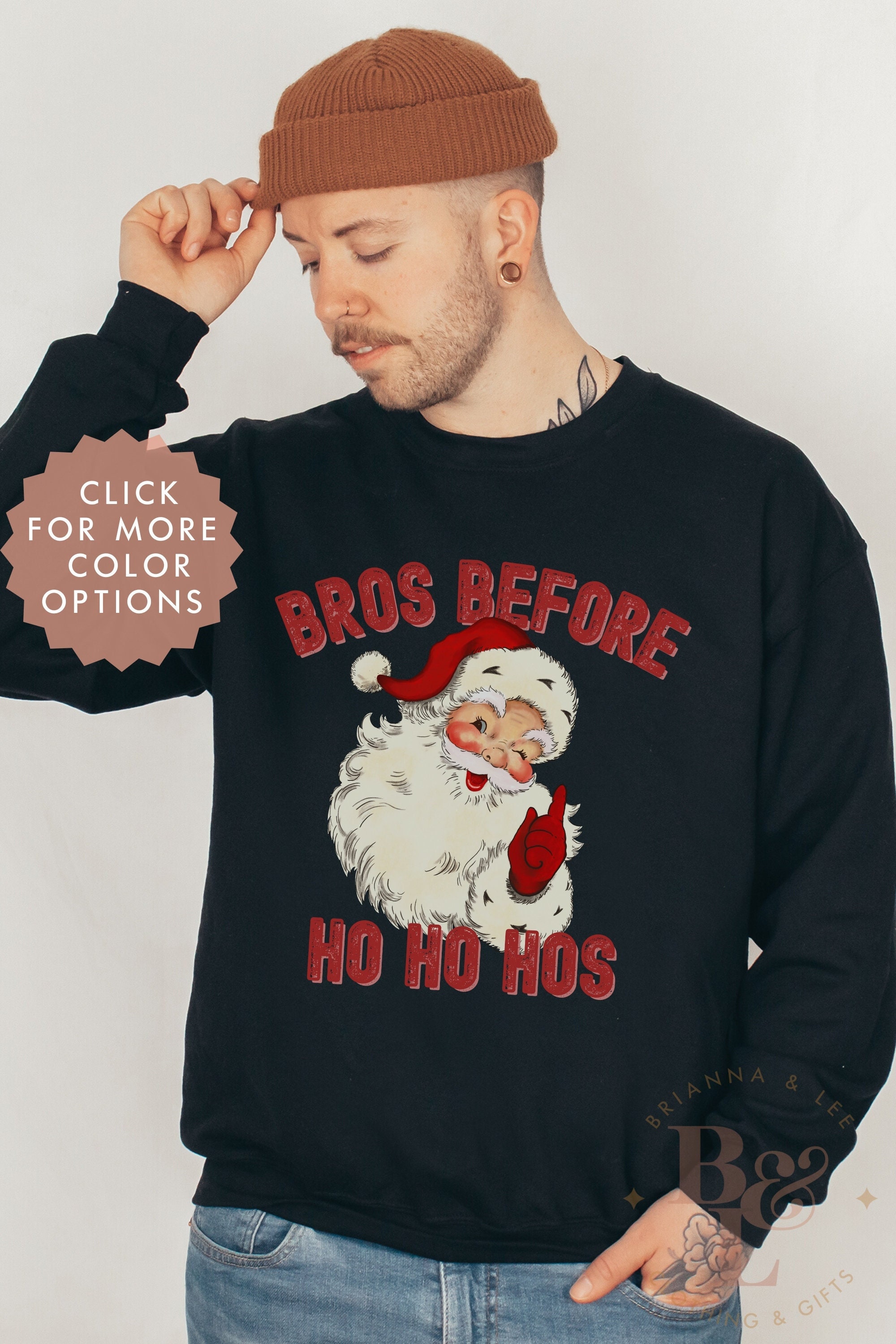Santa Face Inappropriate Shirt, Christmas Crewneck Trendy Sweatshirt ...