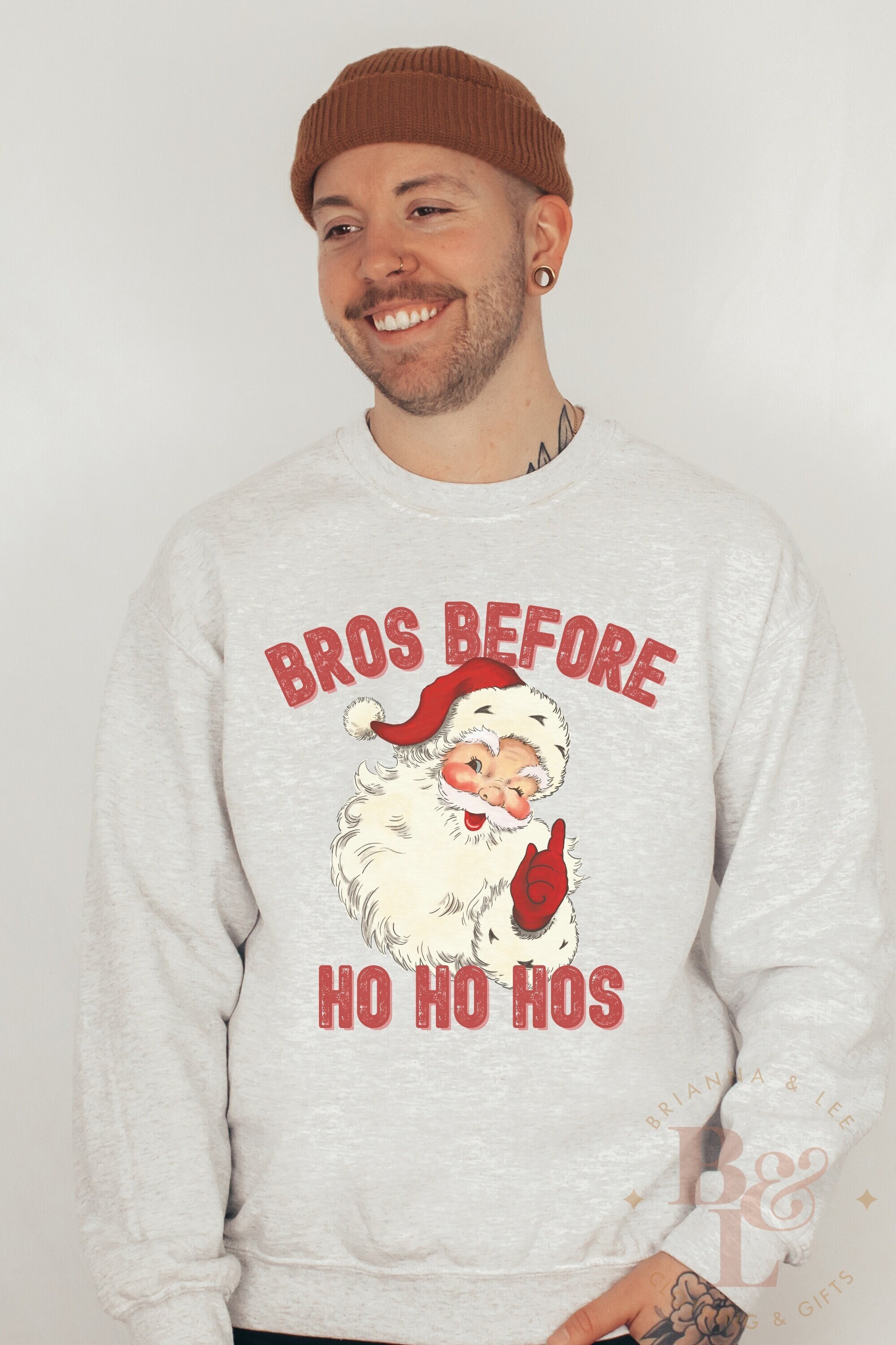 Santa Face Inappropriate Shirt, Christmas Crewneck Trendy Sweatshirt ...