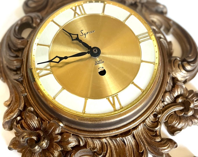 Vintage 1969 Syroco Wall Clock Syroco 1578 Maximalist - Etsy