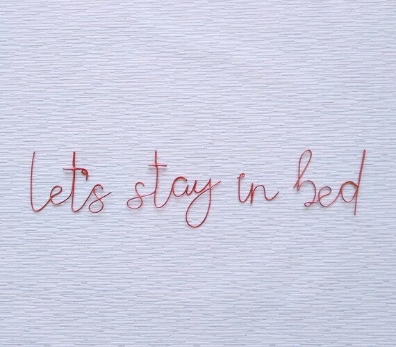 Lets stay in bed sign above bed sign above bed decor over | Etsy