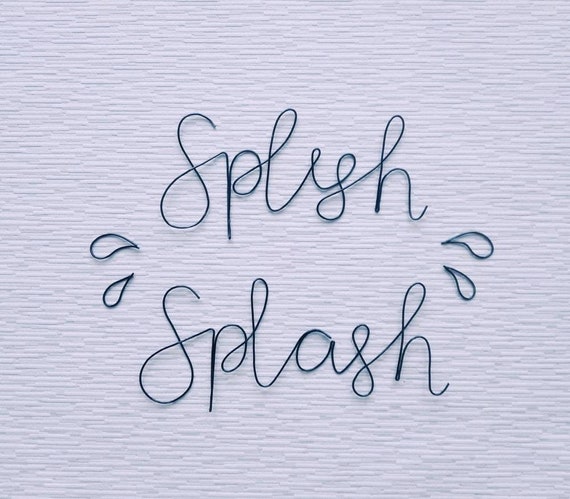 Splish Splash Wire Phrase Splish Splash Sign Funny Bathroom - Etsy
