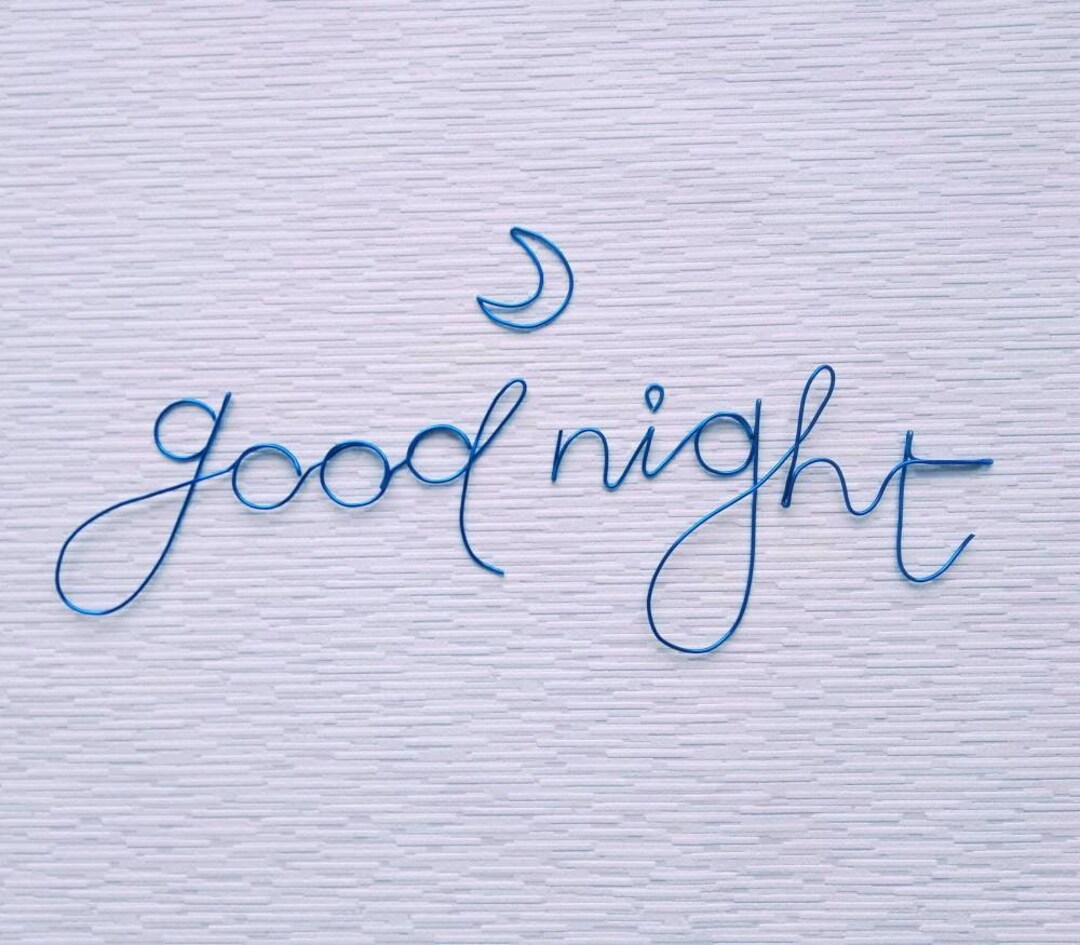 Goodnight Wire Sign, Goodnight Wall Sign, Wire Wall Art, Above Bed ...