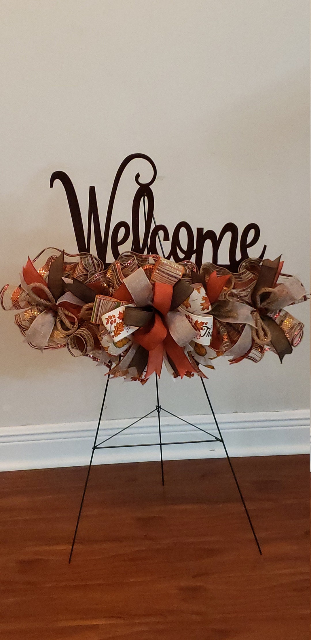 Welcome Wreath Rail, Fall Colors - Etsy