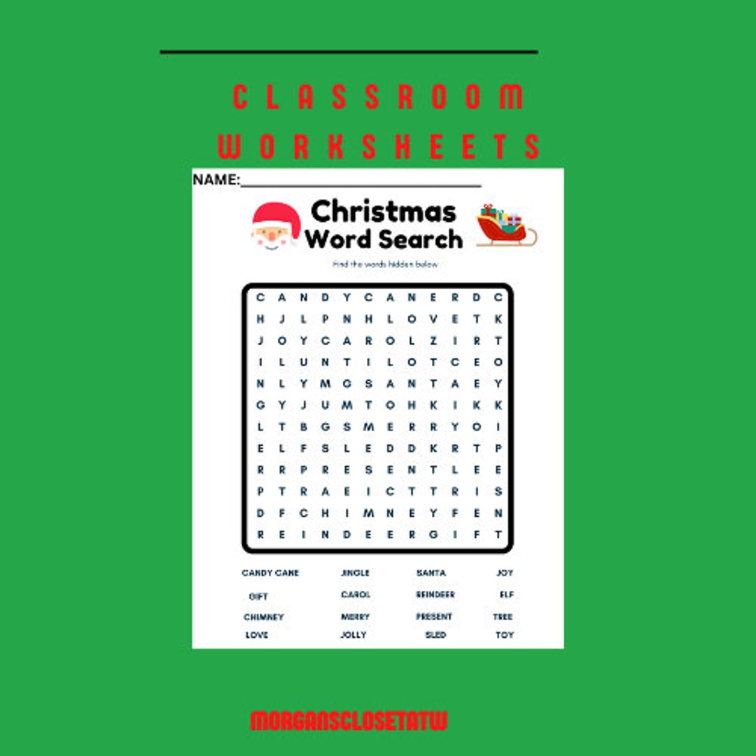 Christmas Word Search - Etsy