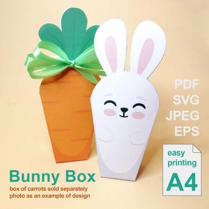 Bunny Box | Easter Treat Box Template | Digital Printable JPEG, SVG ...