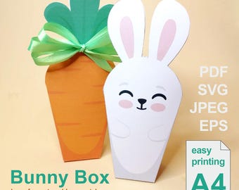Carrot Box | Easter Treat Box Template | Digital Printable JPEG, SVG ...
