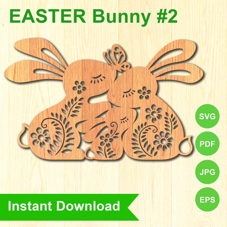 Easter Rabbit Family SVG 2 Easter Egg, Easter Bunny Nordic Style Hygge ...