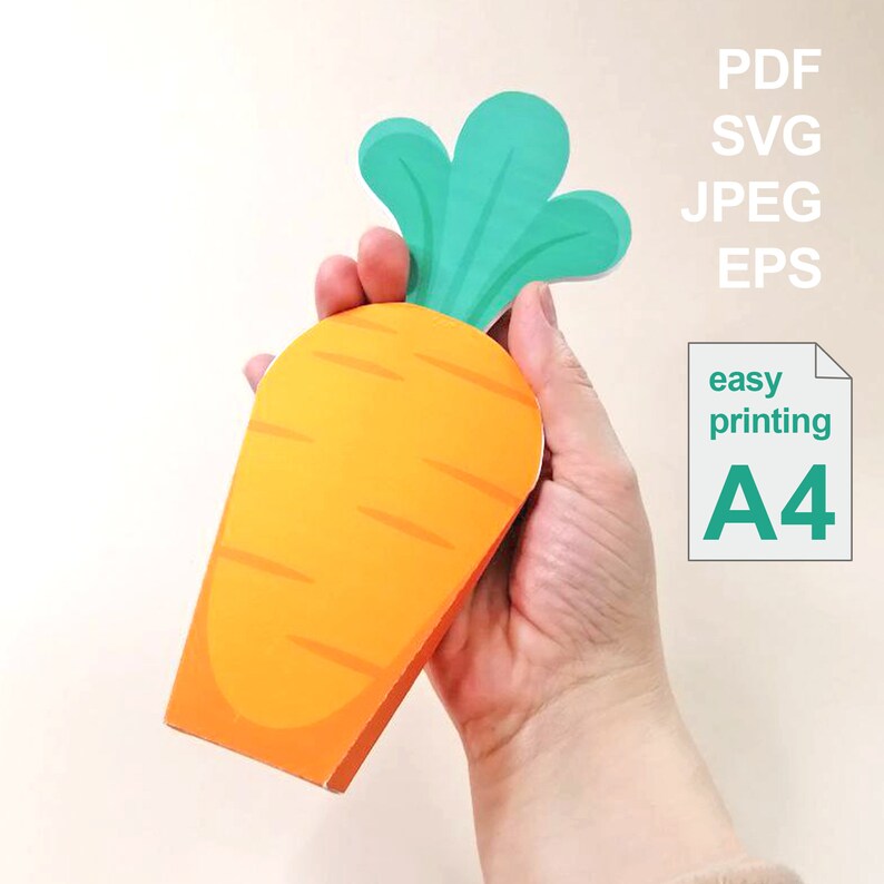 Carrot Box | Easter Treat Box Template | Digital Printable JPEG, SVG ...