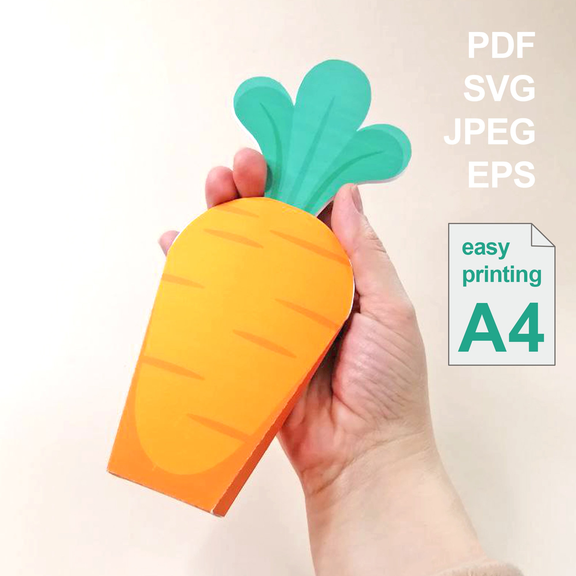 Carrot Box | Easter Treat Box Template | Digital Printable JPEG, SVG ...