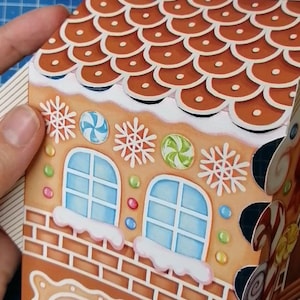 Gingerbread House Template: Paper Christmas Favor Box (digital ...
