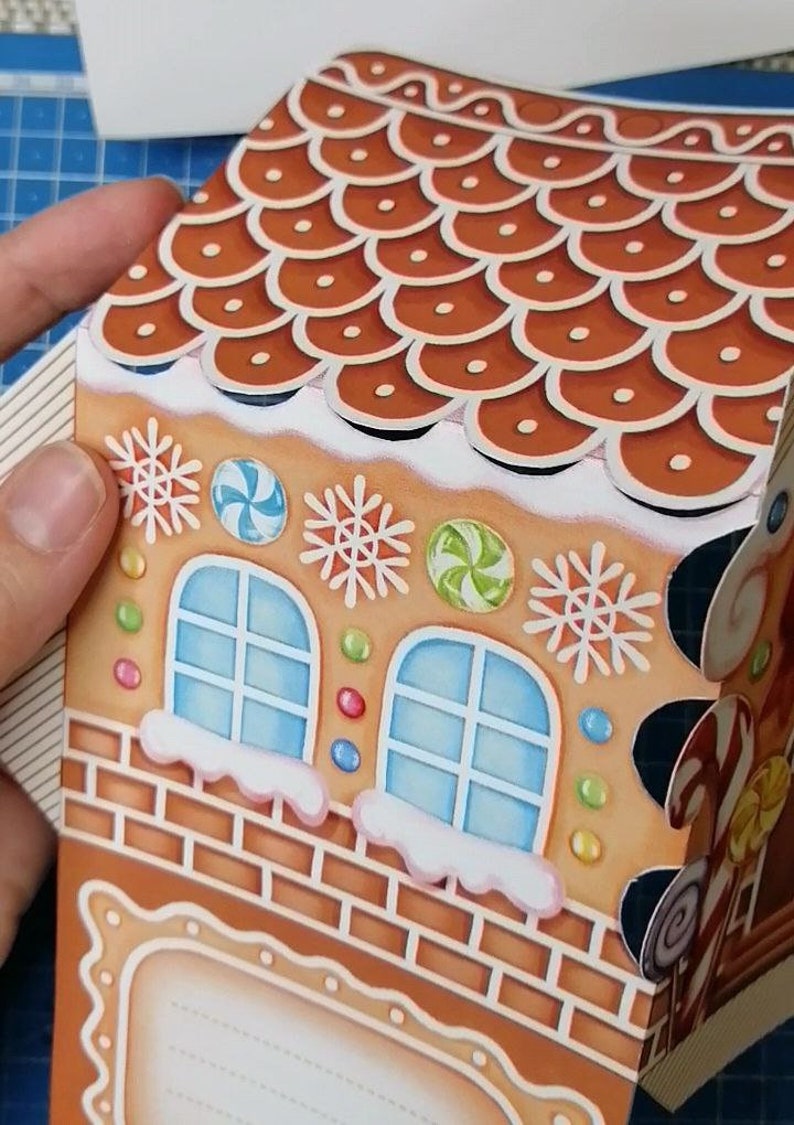 Gingerbread House Template: Paper Christmas Favor Box (digital ...