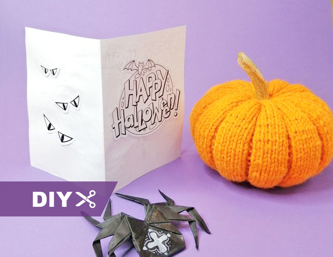 DIY Halloween Pop-up Printable Coloring Card | Horror Pop-up Card ...