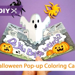 DIY Halloween Pop-up Printable Coloring Card | Horror Pop-up Card ...