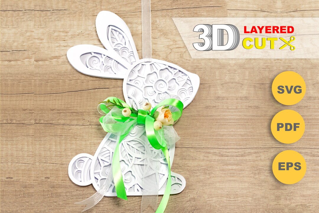 Easter Bunny Laser Cut. Cricut Multilayered Mandala Bunny File for ...