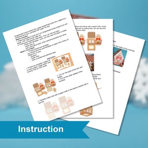 Gingerbread House Template: Paper Christmas Favor Box (digital ...