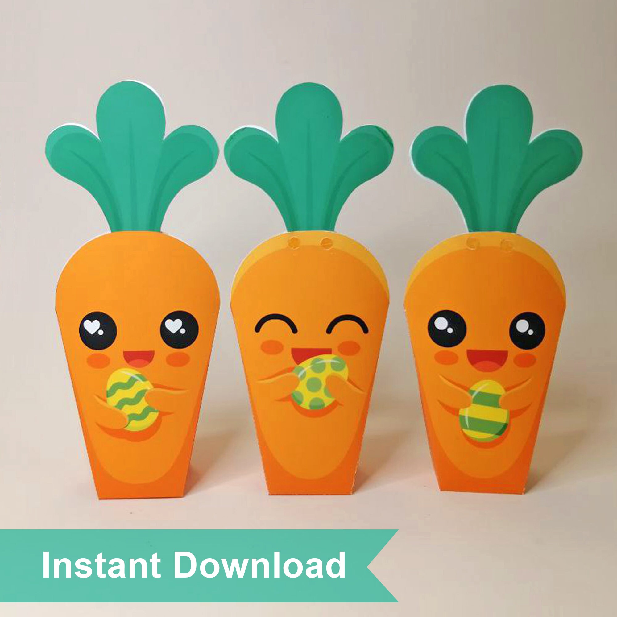 Carrot Box | Paper Box SVG | Easter Treat Box Template | Digital ...