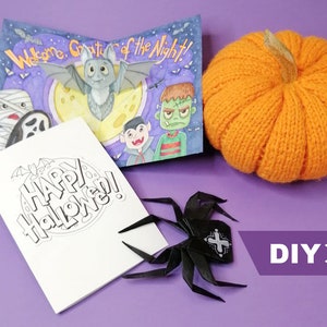 DIY Halloween Pop-up Printable Coloring Card | Horror Pop-up Card ...