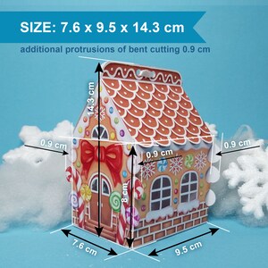Gingerbread House Template: Paper Christmas Favor Box (digital ...