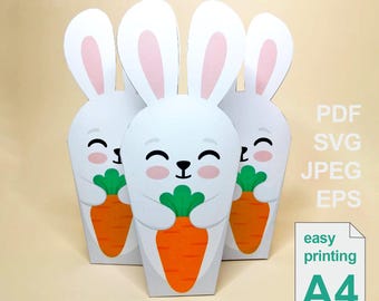Carrot Box | Easter Treat Box Template | Digital Printable JPEG, SVG ...