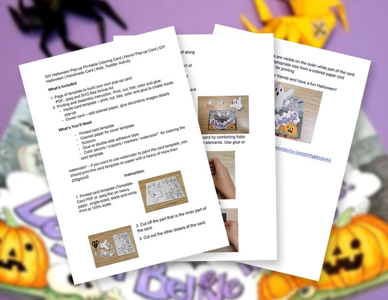 DIY Halloween Pop-up Printable Coloring Card | Horror Pop-up Card ...