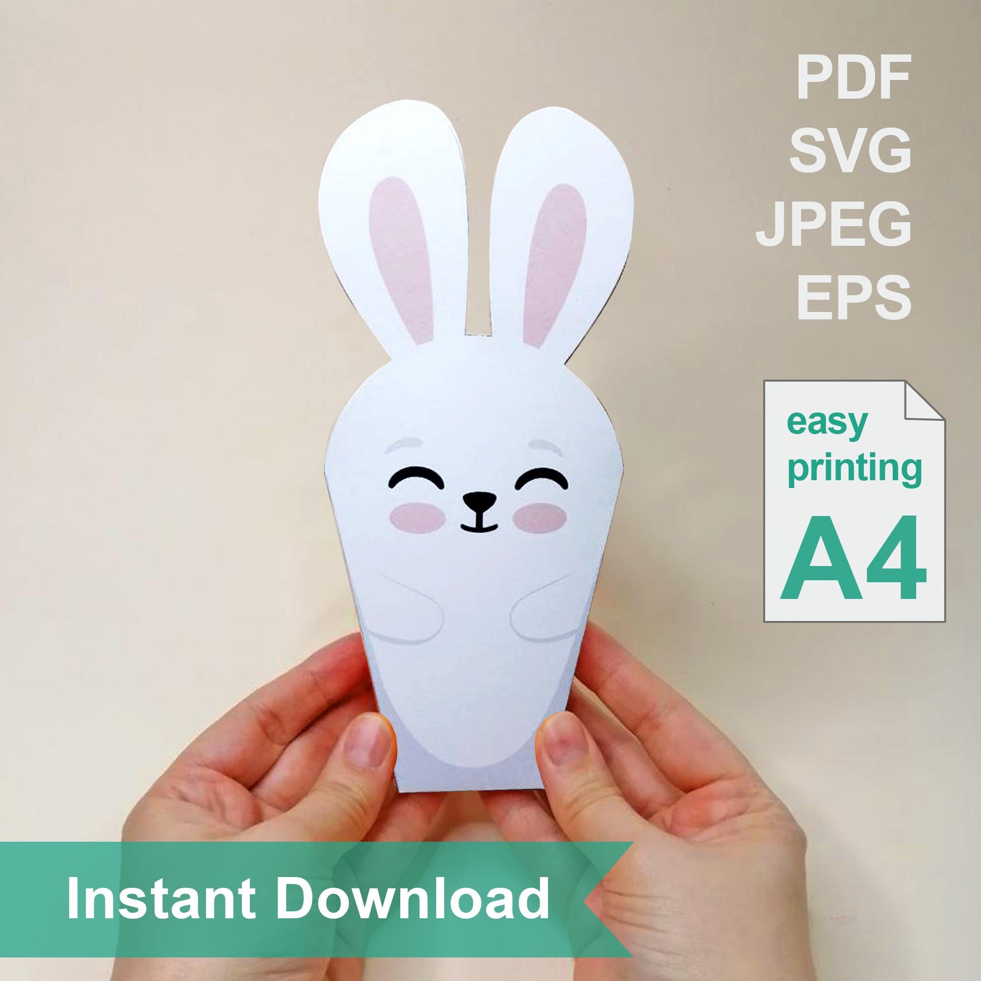 Bunny Box | Easter Treat Box Template | Digital Printable JPEG, SVG ...