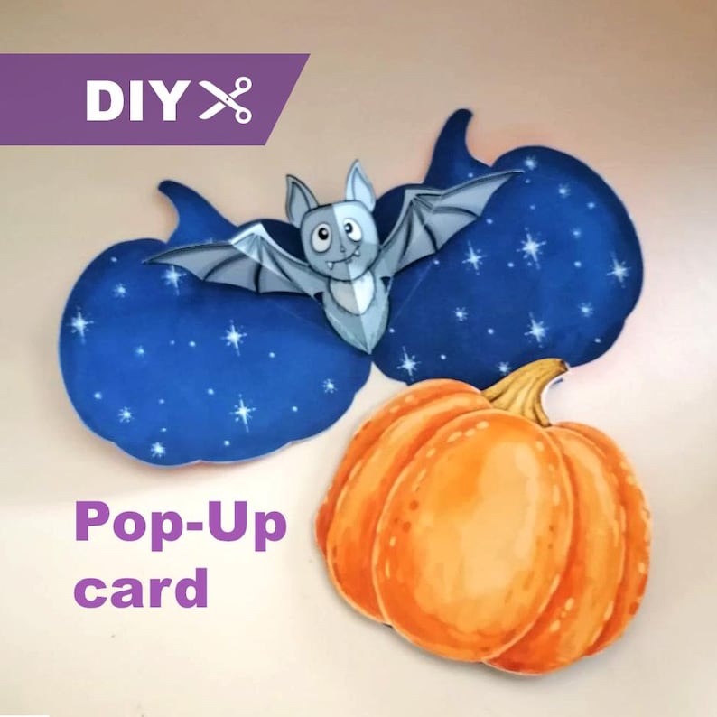 DIY Pumpkin Pop-up Card: Printable Halloween Card (JPG Files) - Etsy
