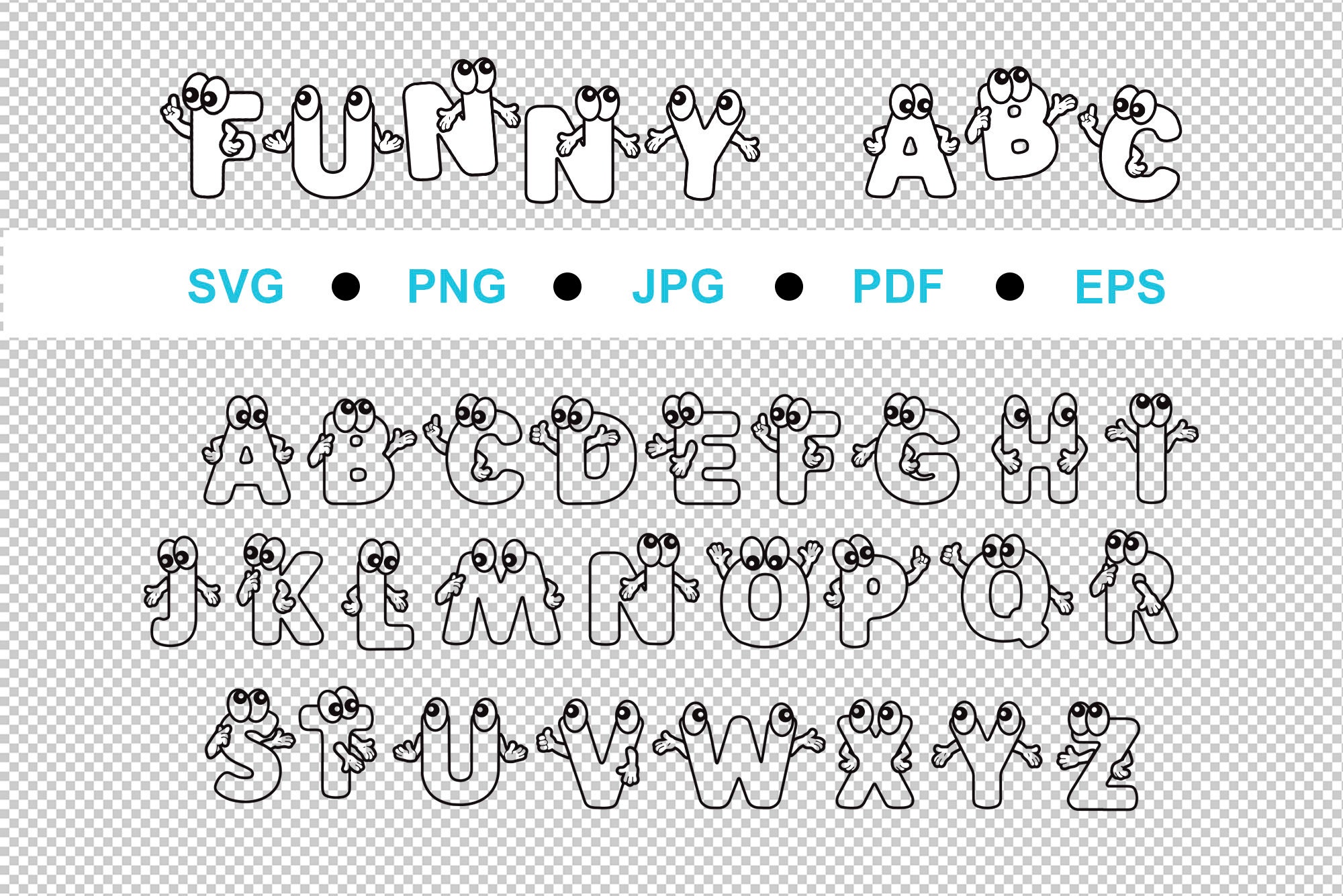 SVG Cricut Funny Letter Kids Alphabet SVG ABC Svg Funny | Etsy