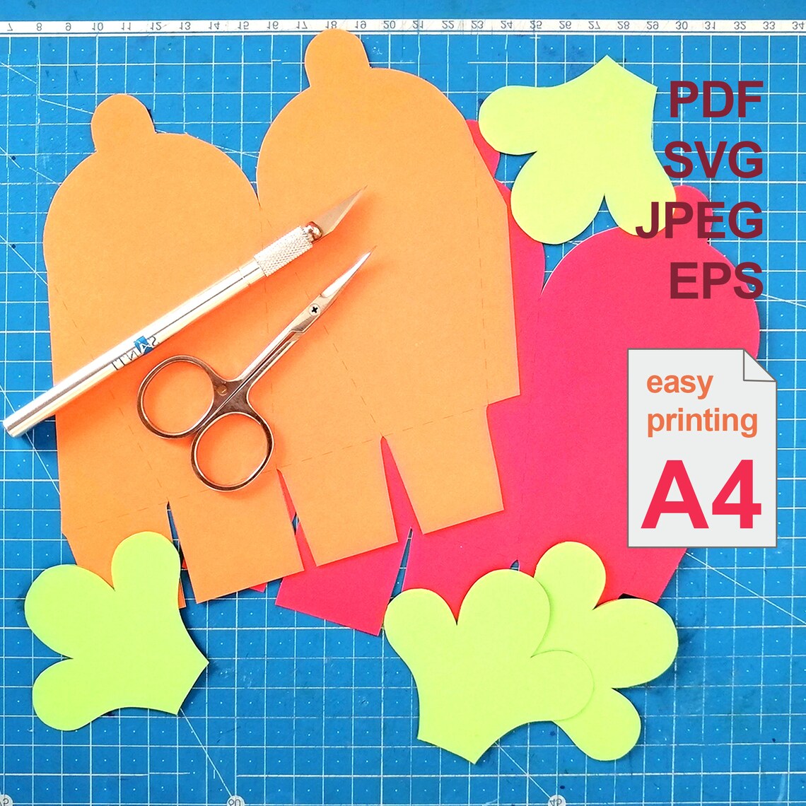 Carrot Box SVG Template Cricut Template Printable PDF File A4 Size DIY ...