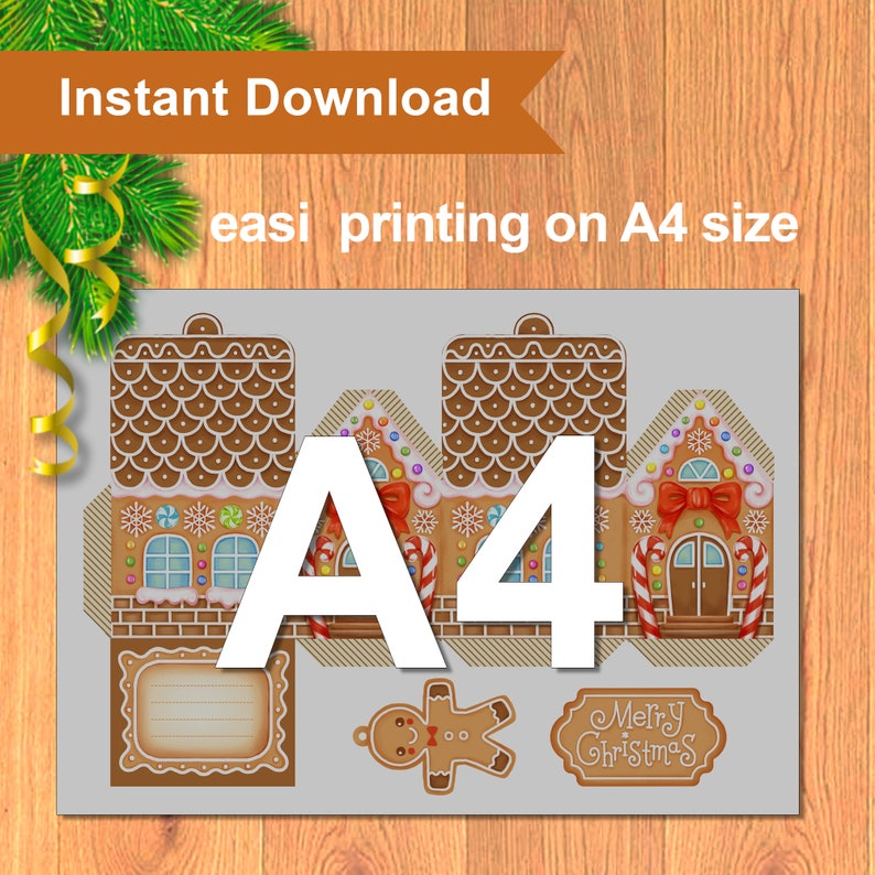 Gingerbread House Template | Christmas Tree Ornament | Tiny Paper ...