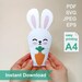 Bunny Carrot Easter Box Template (digital Printable) - Etsy