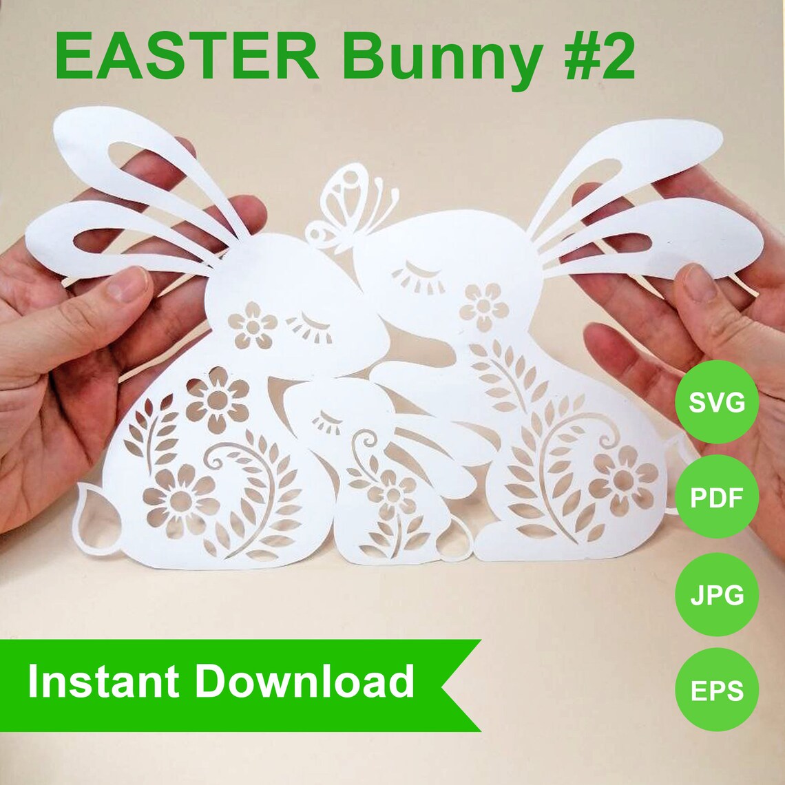 Easter Rabbit Family SVG 2 Easter Egg, Easter Bunny Nordic Style Hygge ...