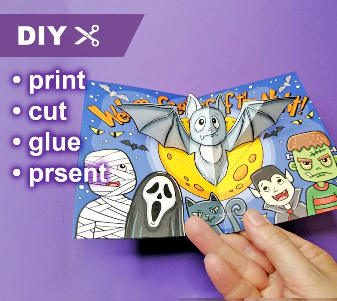 DIY Halloween Pop-up Printable Card | Horror Pop-up Card | Halloween ...