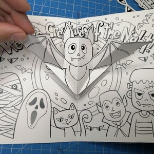 DIY Halloween Pop-up Printable Coloring Card | Horror Pop-up Card ...